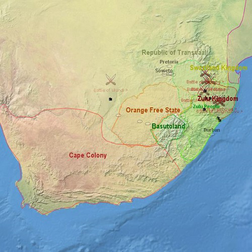 Explore Boer and Zulu War Maps in 1879AD