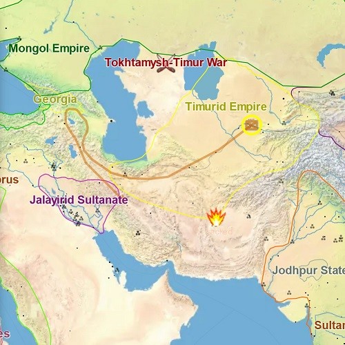 Explore Timurid Campaigns in 1386AD